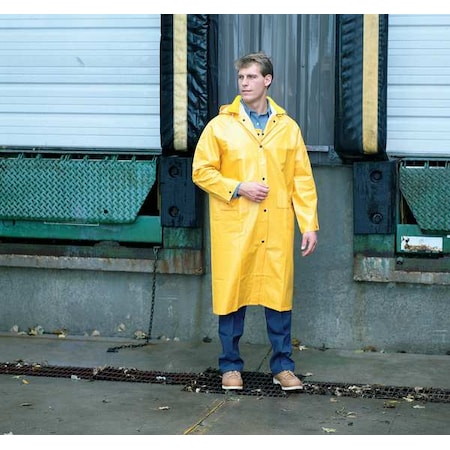 Mcr Safety Classic Raincoat with Detachable Hood, PVC/Polyester, .35mm ...