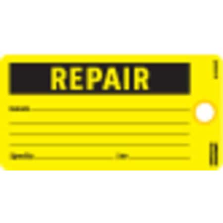 Electromark Tag, Repair, Cardstock, 3 in H x 5 3/4 in W, Yellow ...