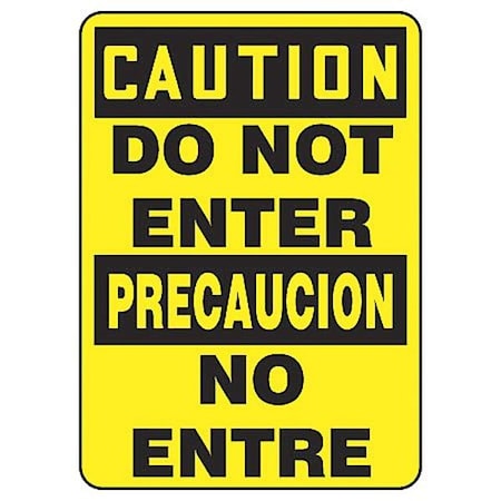 Accuform Spanish-Bilingual Caution Sign, 14" Height, 10" Width ...