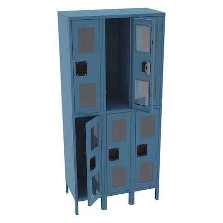 Tennsco Wardrobe Locker, 36 in W, 18 in D, 78 in H, (2) Tier, (3) Wide ...