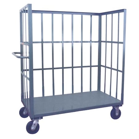 Jamco 12 ga. Steel 3 Sided Slat Stock Cart 2000 lb. Capacity, 78"L x 31 ...