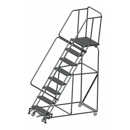 Ballymore 113" H Steel Safety Rolling Ladder, 8 Steps, 450 lb. Load ...