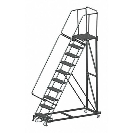 Ballymore 133" H Steel Safety Rolling Ladder, 10 Steps, 800 lb. Load ...