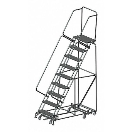 Ballymore 123" H Steel Rolling Ladder, 9 Steps, 450 lb. Load Capacity ...