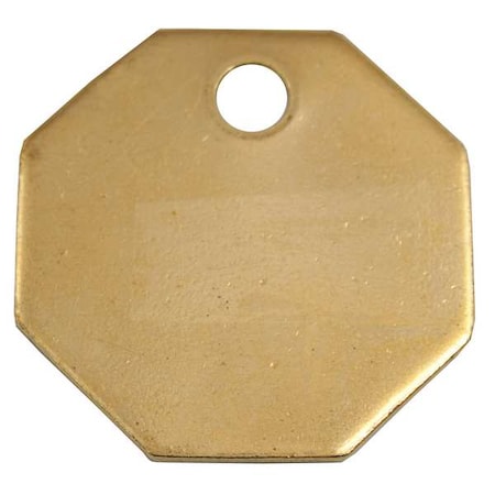 C.H. Hanson Blank Tag, Brass, 1 1/4 in H x 1 1/4 in W, Brass, Octagon ...