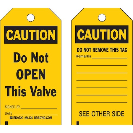 Brady Caution Tag, Lockout Tagout, Polyester, 5 3/4 in H x 3 in W ...