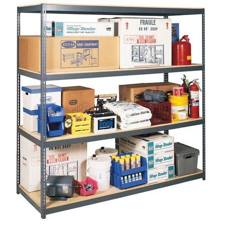 Edsal Freestanding Bulk Storage Rack, 48 in D, 60 in W, 3 Shelves, Gray ...