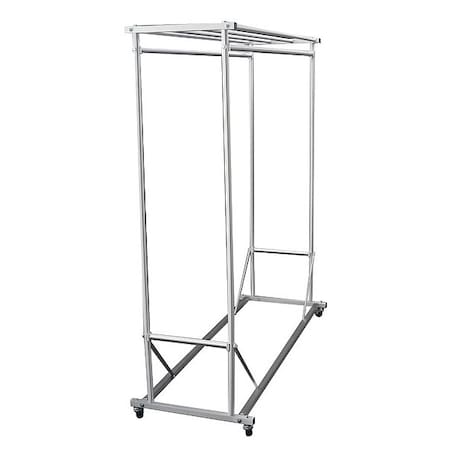 Glaro Double Sided Mobile Coat Rck, 60 In, Satin 135-5SA | Zoro