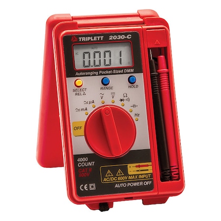 Triplett Digital Multimeter, 600 V Max DC, 0.1 mV Max AC, Average ...