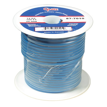 Grote Primary Wire, GPT, 18 AWG, 1C C, Blue, PVC, Stranded, 60V, 100 ft ...