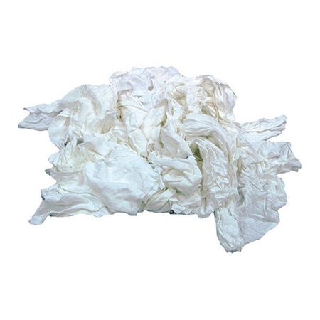 Hospeco Recycled Cotton T-shirt Cloth Rag 25 lb. Varies, White, 200PK ...