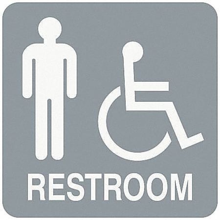 Sign Comply Restroom, 8" W x 8" H 42292-10 MERIDIAN | Zoro