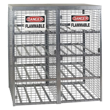 Folding Guard Gas Cylinder Cabinet, 58x29, Capacity 16 SAF-T-16 | Zoro
