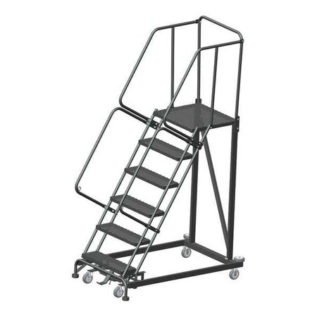 Ballymore 93" H Steel Safety Rolling Ladder, 6 Steps, 800 lb. Load ...