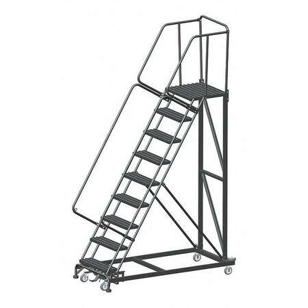 Ballymore 123" H Steel Safety Rolling Ladder, 9 Steps, 800 lb. Load ...