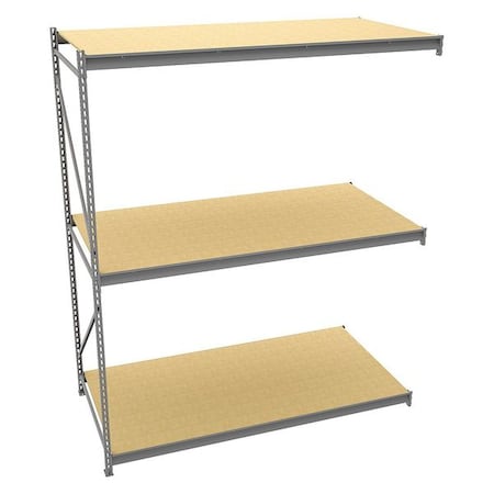 Tennsco Add-On Bulk Storage Rack, 48 in D, 96 in W, 3 Shelves, Gray BU ...