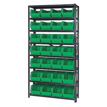 Quantum Storage Systems Steel Bin Shelving, 12 in D x 75 in H x 36 in W ...