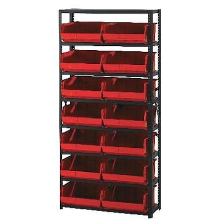 Quantum Storage Systems Steel Bin Shelving, 12 in D x 75 in H x 36 in W ...