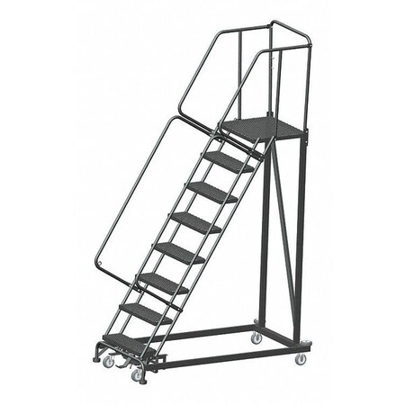 Ballymore 113" H Steel Safety Rolling Ladder, 8 Steps, 800 lb. Load ...