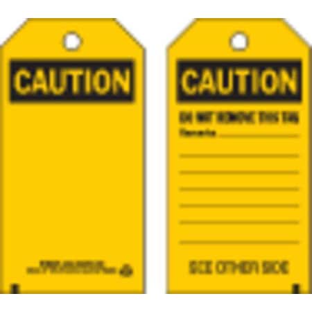Brady Caution Tag, Warning Tags, Polyester, 5 3/4 in H x 3 in W, Black ...