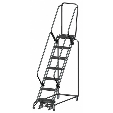 Ballymore 103" H Steel Safety Rolling Ladder, 7 Steps, 450 lb. Load ...