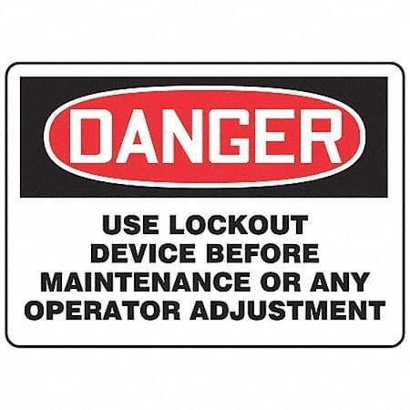 Accuform Danger Sign, 10 in H, 14 in W, Vinyl, Rectangle, English ...