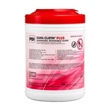 Pdi Germicidal Disinfecting Wipes, White, Canister, Hard, Non Porous ...
