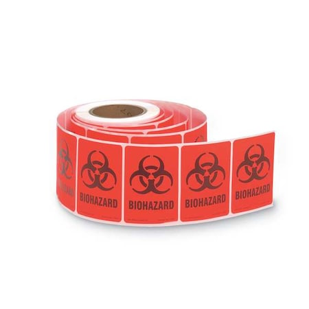 Brady Biohazard Label, Biohazard, Polyester, 3 1/2 in W, 5 in H 18766LS ...