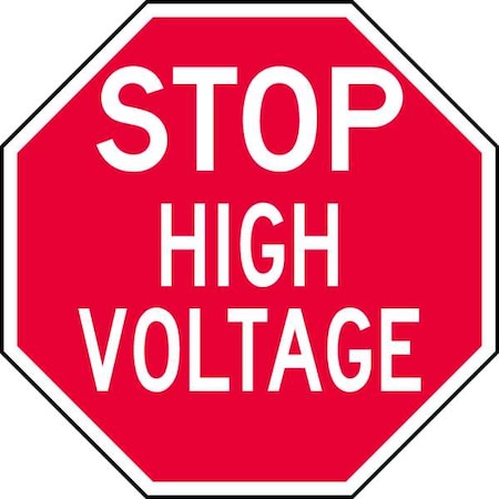 Lyle Facility Sign, 6 x 6In, WHT/R, AL, Stop HV ST-021-6HA | Zoro