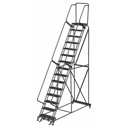 Ballymore 195" H Steel Safety Rolling Ladder, 15 Steps, 450 lb. Load ...