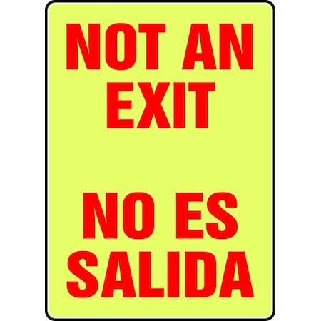 Accuform Exit Sign, Plastic, 10" W, 14" H, Not An Exit/No Es Salida ...