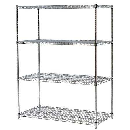 Metro Stackable Ledge, D x 48"W x 4"H, Chrome L48N-4C-1PK | Zoro