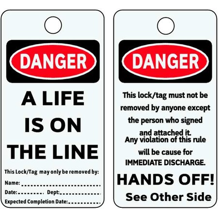 Electromark Danger Tag, 5-3/4 x 3 In, Vinyl, PK25 5048V1 | Zoro