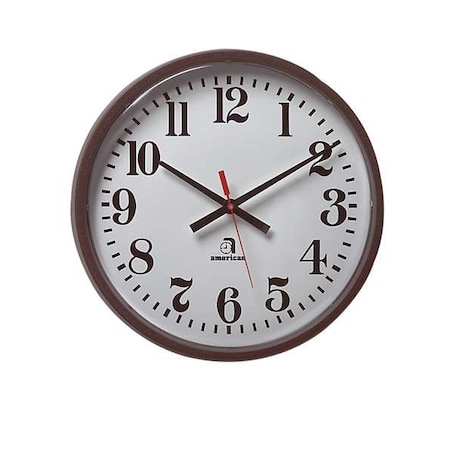 Zoro Select 13-1/8" 24 Hour Face Wall Clock, Black E56BASD324G | Zoro