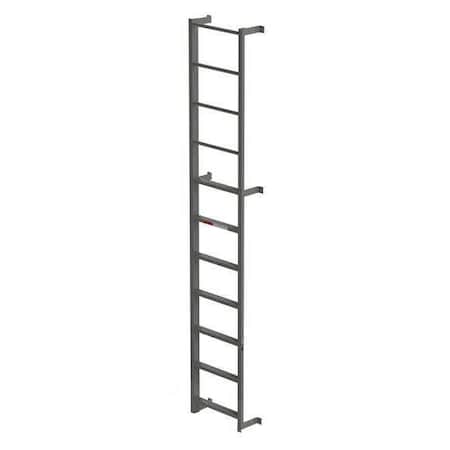 Zoro Select 11 ft Overall H, Fixed Ladder, Steel, 7 Steps, Side Step ...