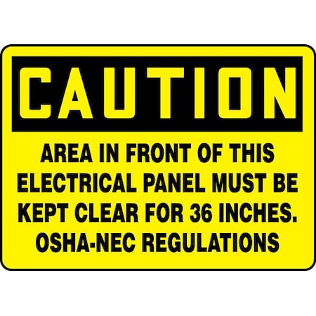 Accuform Caution Sign, 10" Height, 14" Width, Plastic, Rectangle ...
