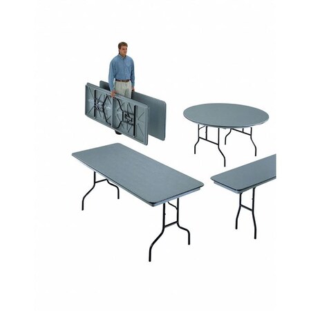 Midwest Folding Round Folding Table, 30 in H, Beige R48NLW-ISB | Zoro