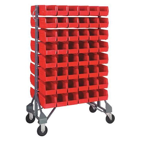 Quantum Storage Systems Steel Mobile Bin Rail Floor Rack, 36 in D x 53 ...