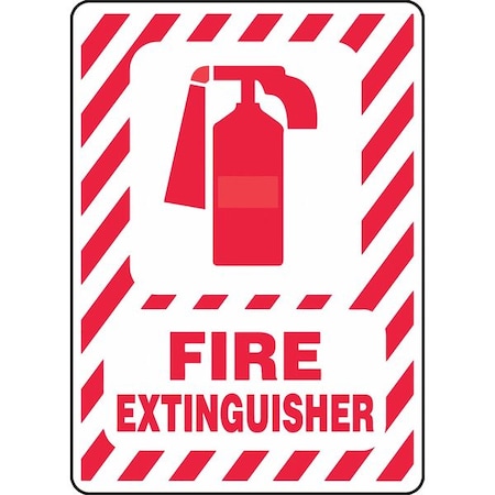 Accuform Fire Extinguisher Sign, 10X7", R/WHT MFXG419VS | Zoro