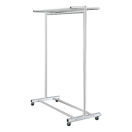 Glaro Single Sided Mobile Coat Rck, 48 In, Satin 724-4SA | Zoro