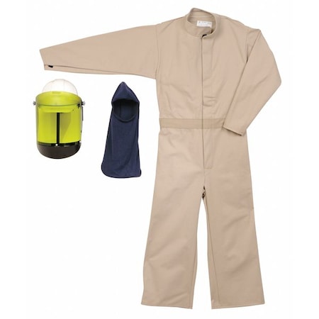 Zoro Select Flame-Resistant Coverall Kit, Kha, M, HRC2 FRTC2STA-M | Zoro