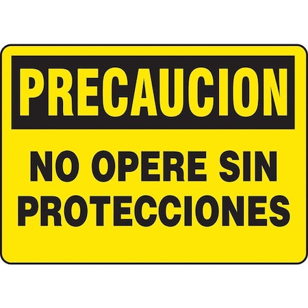 Accuform Spanish Caution Sign, 7\u0022 x 10\u0022, Aluminum, 7" Height ...