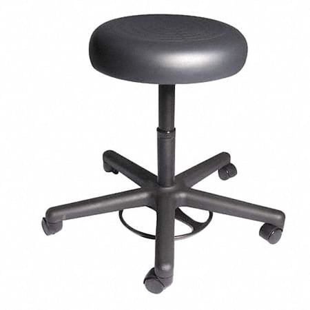 Cramer Round Stool, Height Range 23", Urethane Skin Black RS0F1-292-3 ...