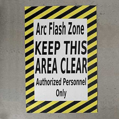 Shieldmark Floor Arc Flash Zone Sign, 24 in Height, 36 in Width, Heavy ...