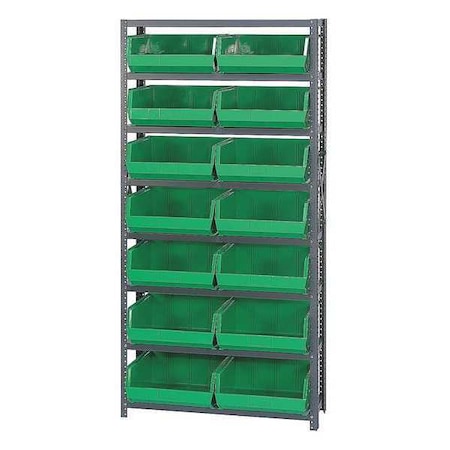 Quantum Storage Systems Steel Bin Shelving, 36 in W x 75 in H x 12 in D ...