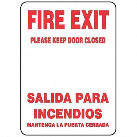 Accuform Spanish-Bilingual Emergency Exit Sign, 14" Height, 10" Width ...
