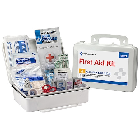 First Aid Only First Aid Kit and Housing, Plastic 94 Components, 25 ...