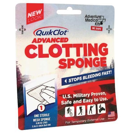 Quikclot Clotting Sponge, 3-1/2" x 3-1/2" 5030-0482 | Zoro