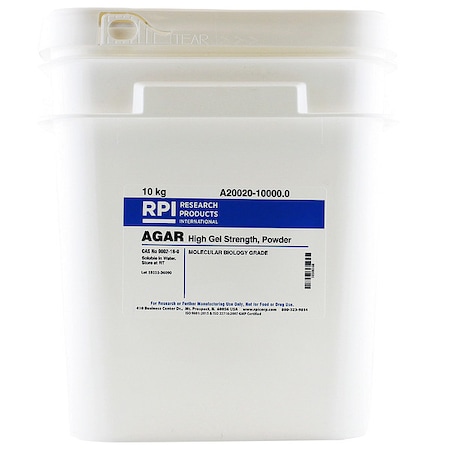 Rpi Agar, High Gel Strength, Powder, 10kg A20020-10000.0 | Zoro