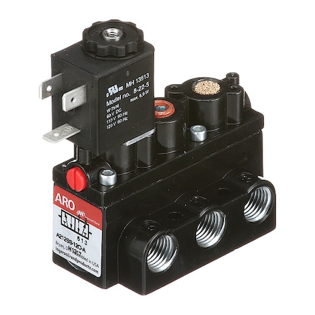 Aro Solenoid Air Con Valve, Four-Way, 150 psi A212SS-024-A | Zoro